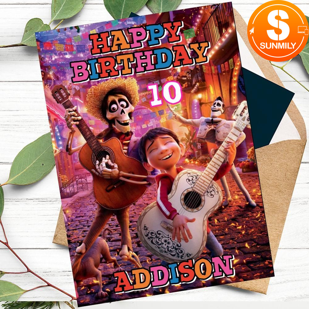 Disney Coco Birthday Card for your Kids DIY | Sunmily