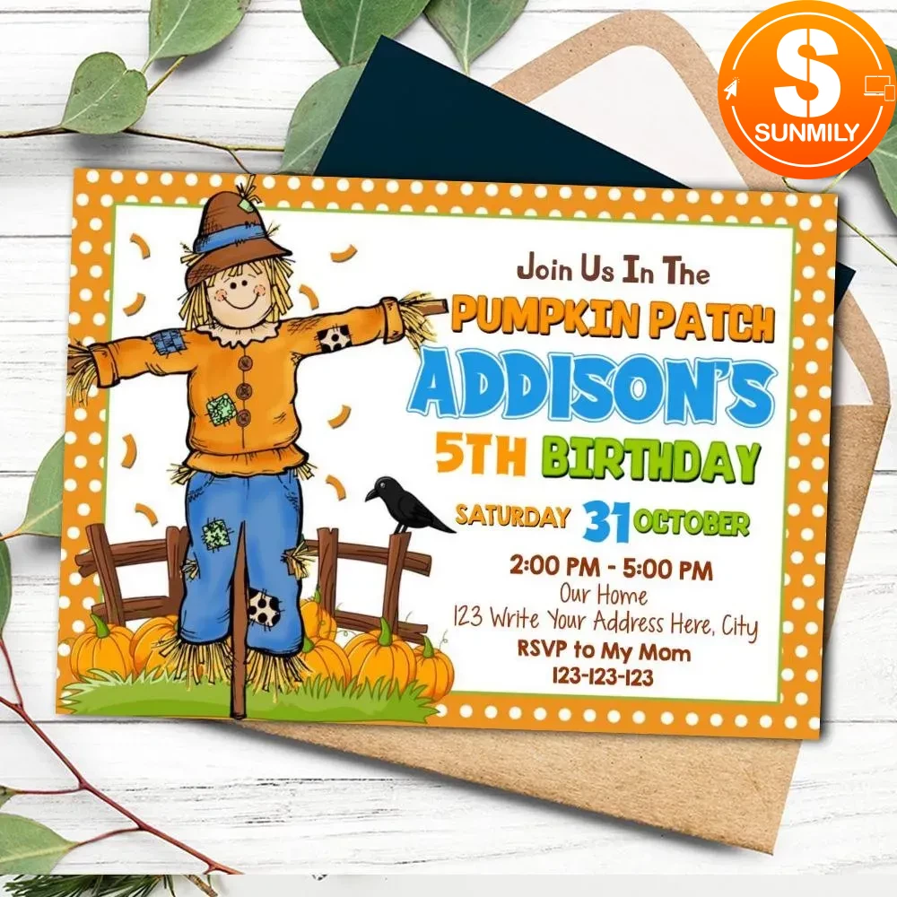 Scarecrow Invitation Customizable Template Instant Download | Sunmily