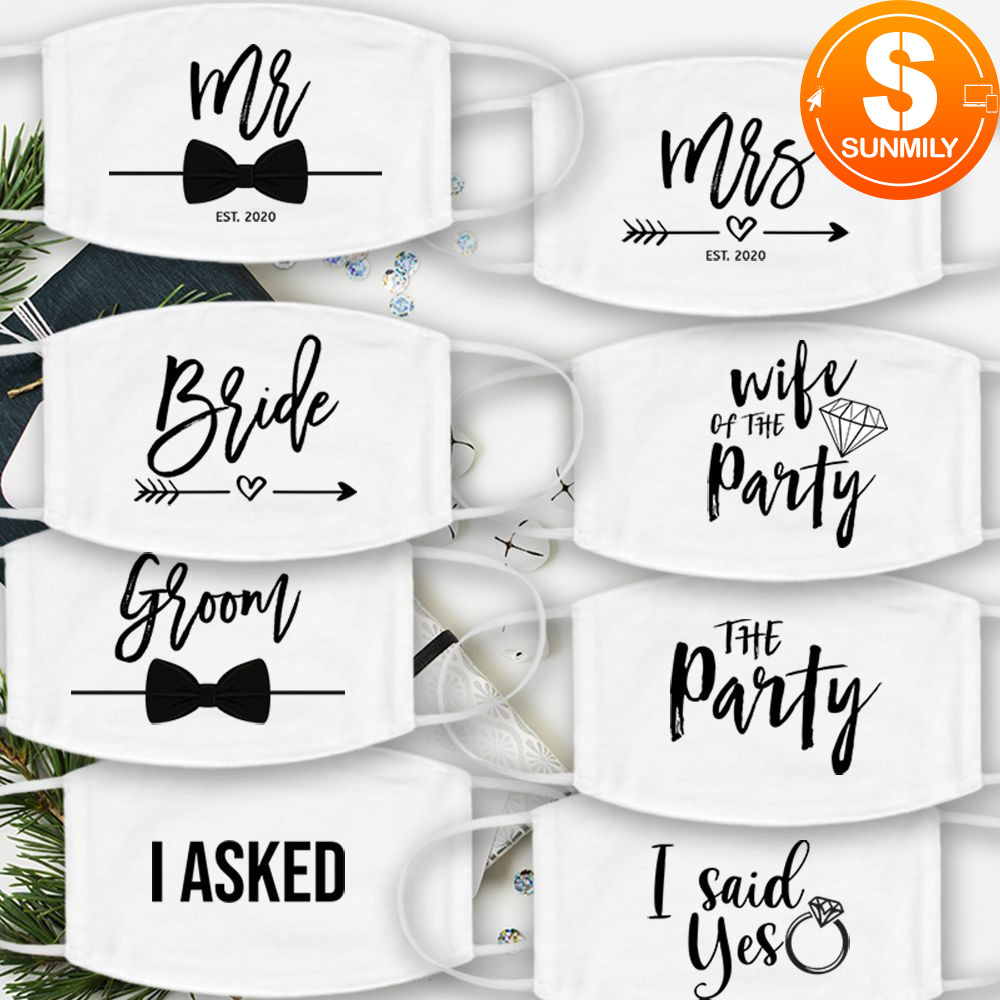 Bundle Wedding Face Masks Customizable PNG Template DIY | Sunmily