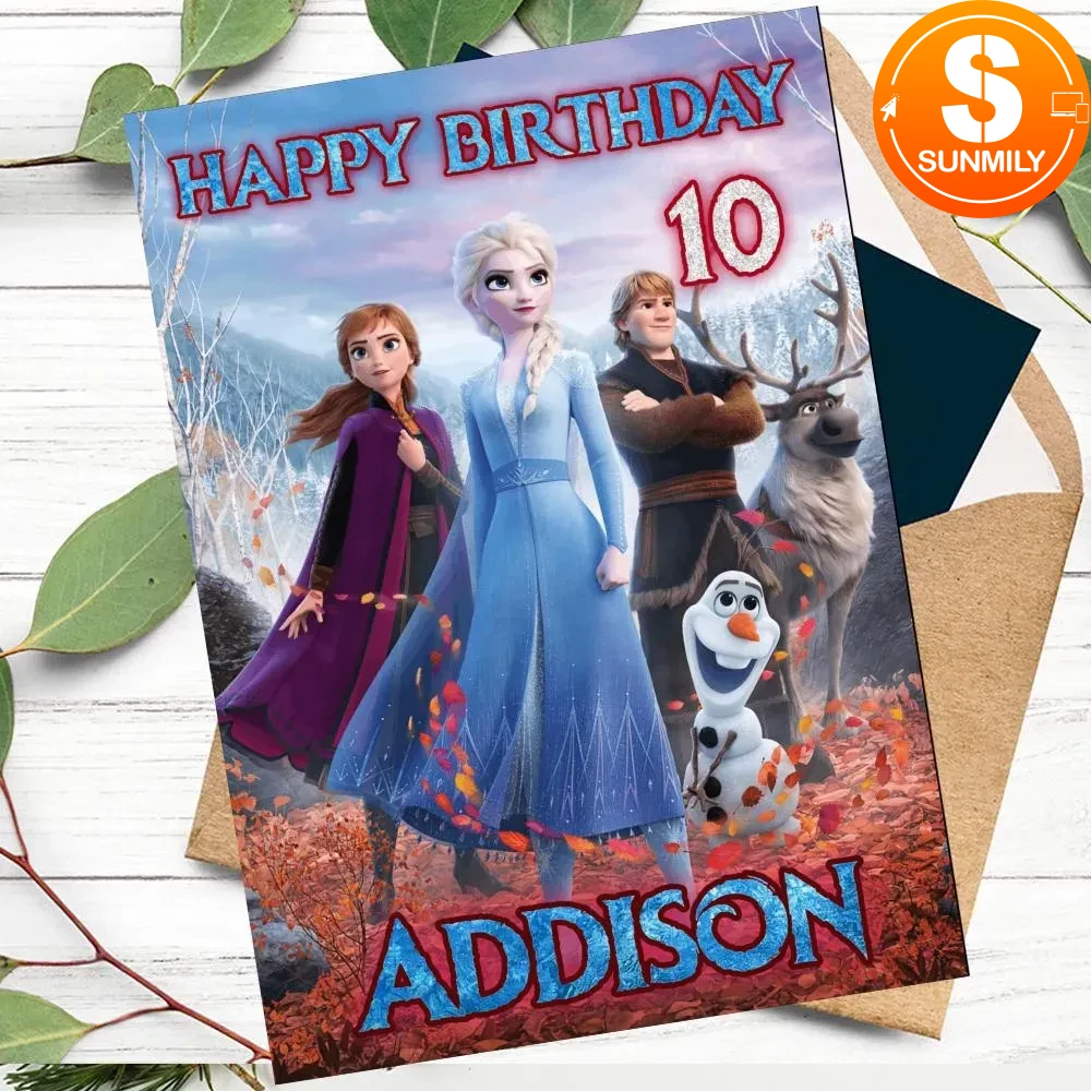 Frozen 2 Movie Birthday Card for your Daughters | Sunmily