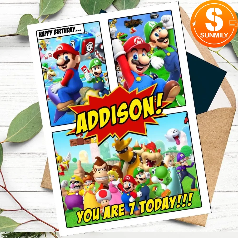 Super Mario Birthday Card for Your kids DIY | Sunmily