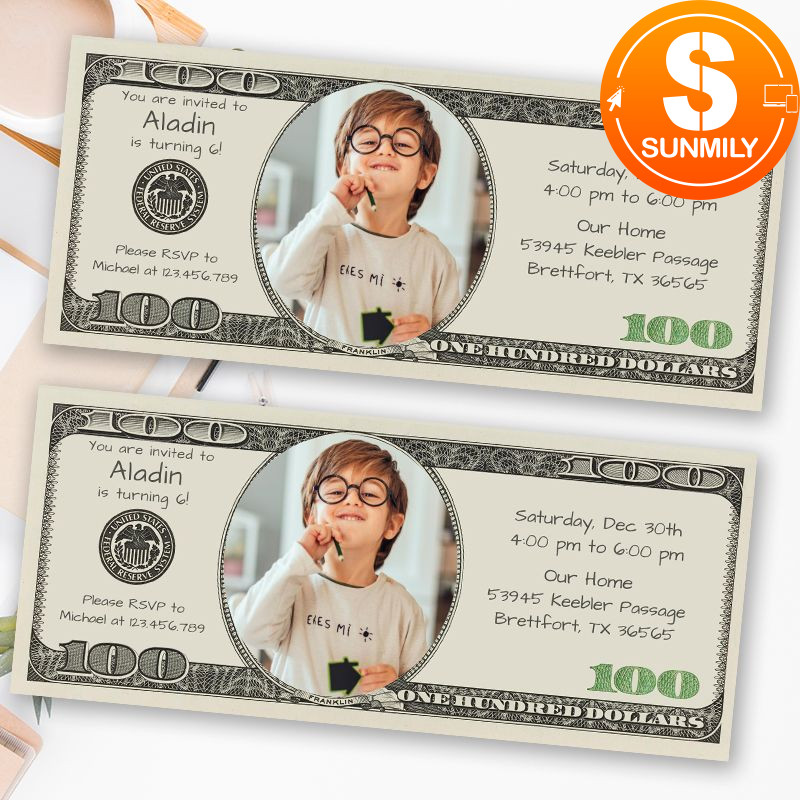 Printable Money Birthday Invitation Instant Download | Sunmily