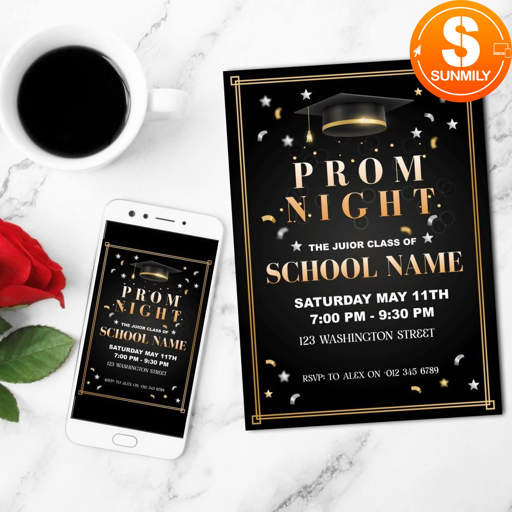 Prom Night Invitation Template Customizable Instant Download | Sunmily